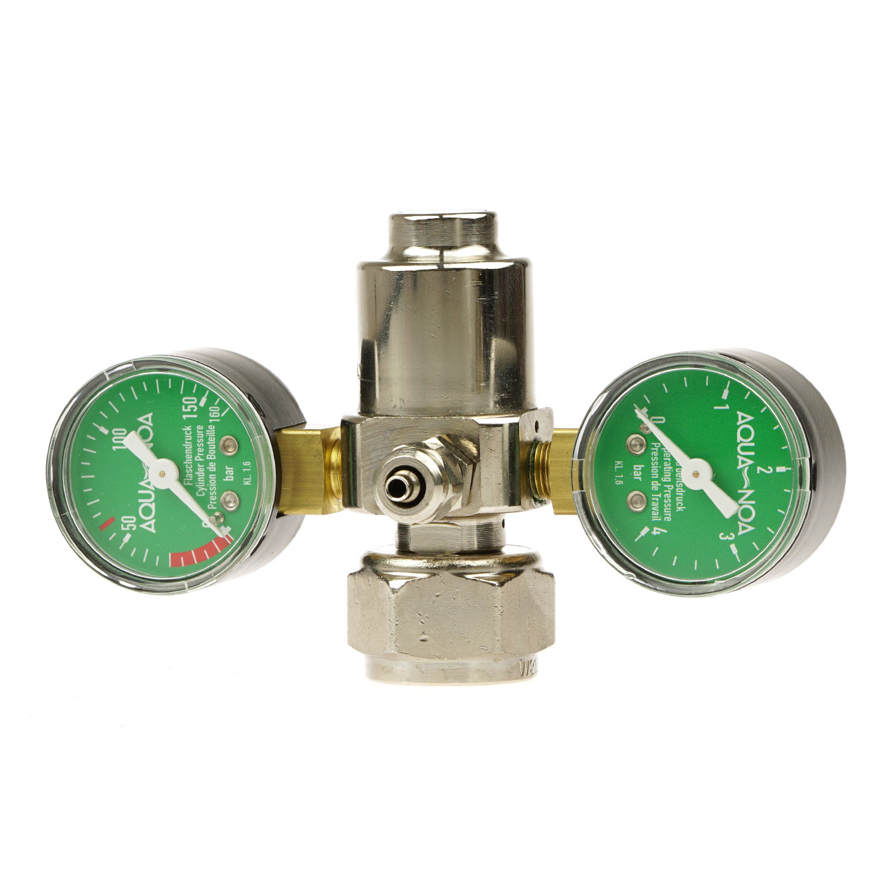 CO2 Druckminderer Basic Mehrweg mit 2 Manometer und Feinnadelventil ...
