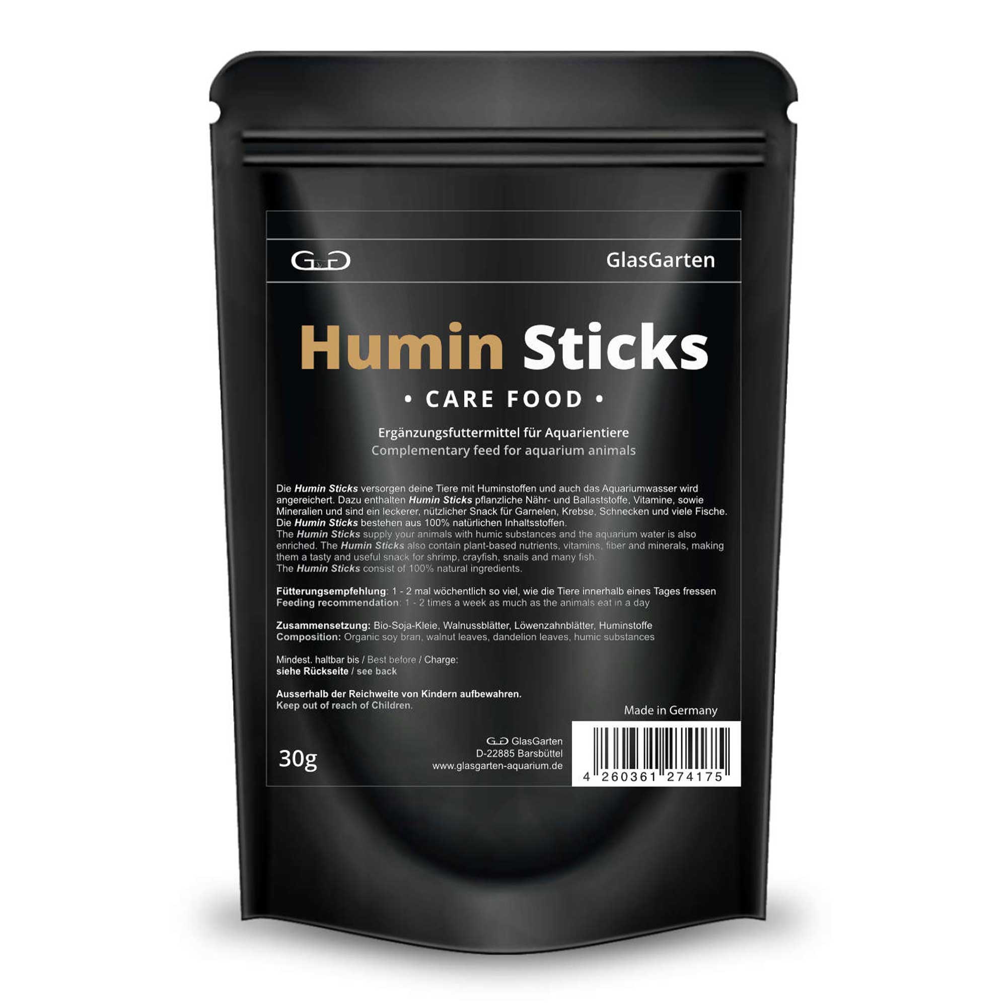 GlasGarten – Humin Sticks | Care Food | Garnelenfutter | Futter ...