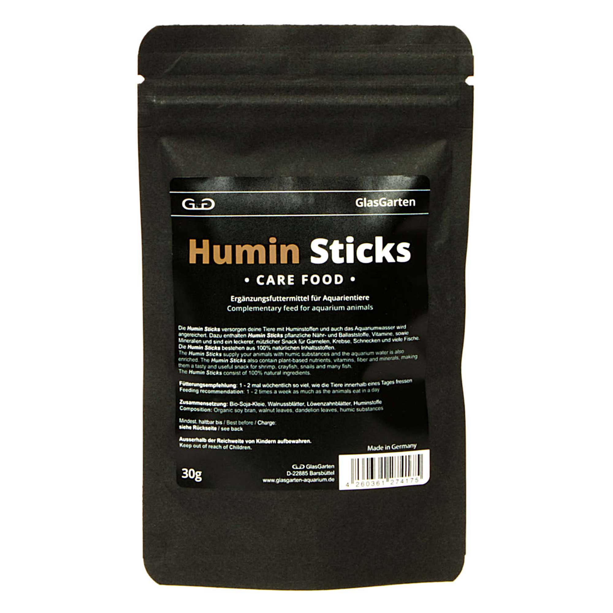 GlasGarten – Humin Sticks | Care Food | Garnelenfutter | Futter ...